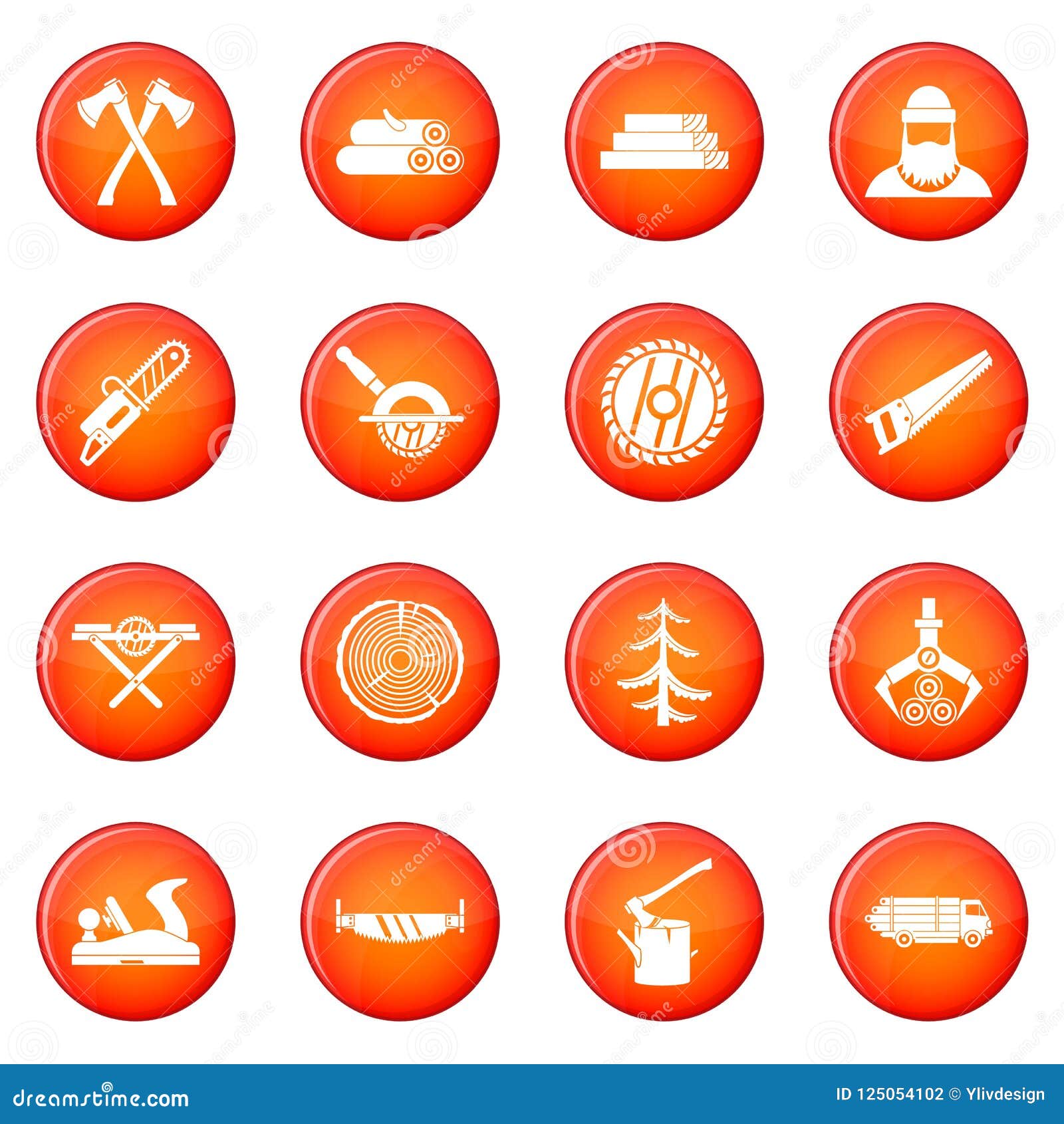 Sawmill icons set stock illustration. Illustration of chisel - 125054102