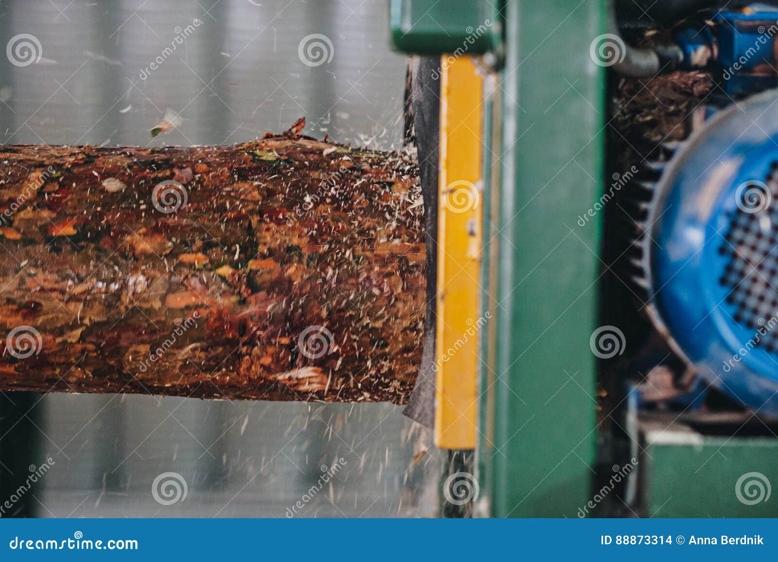Process of Machining Logs in a Machine Stock Photo - Image of fence ...