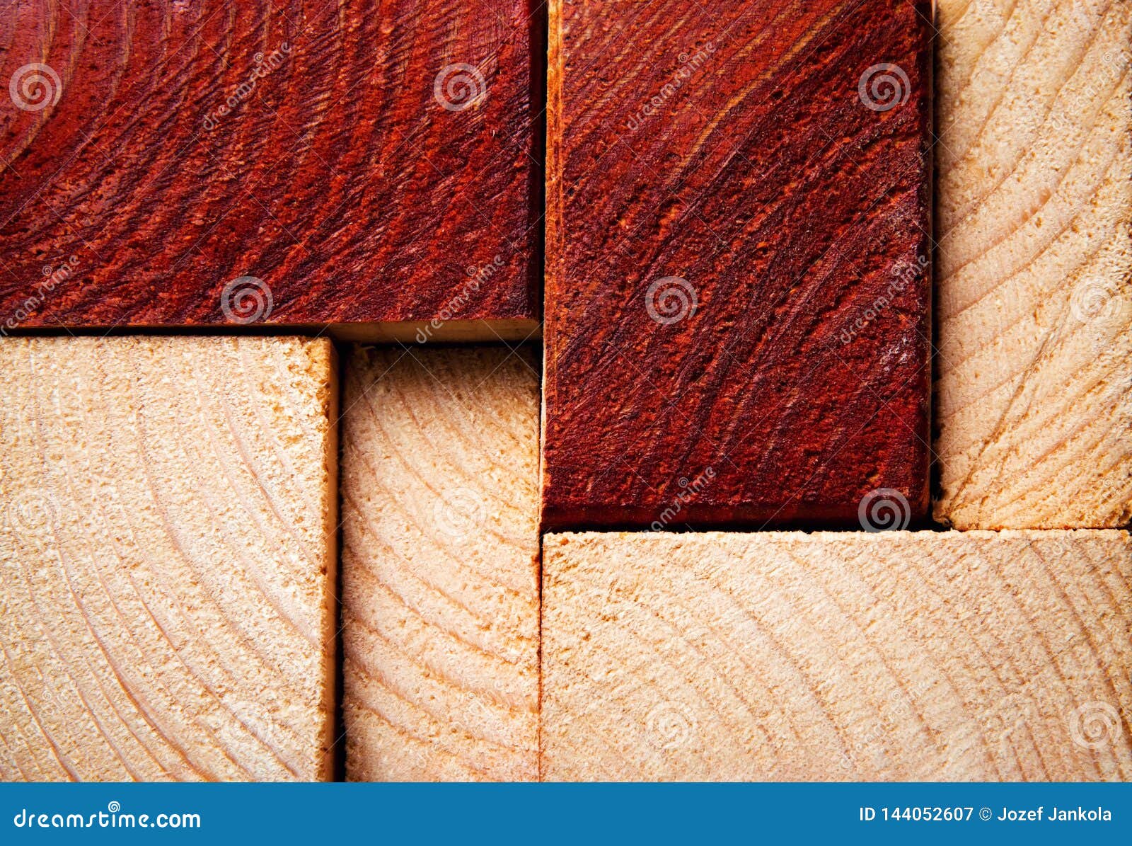 Sawn Timber from Two-color Wood Stock Image - Image of pieces, brown ...