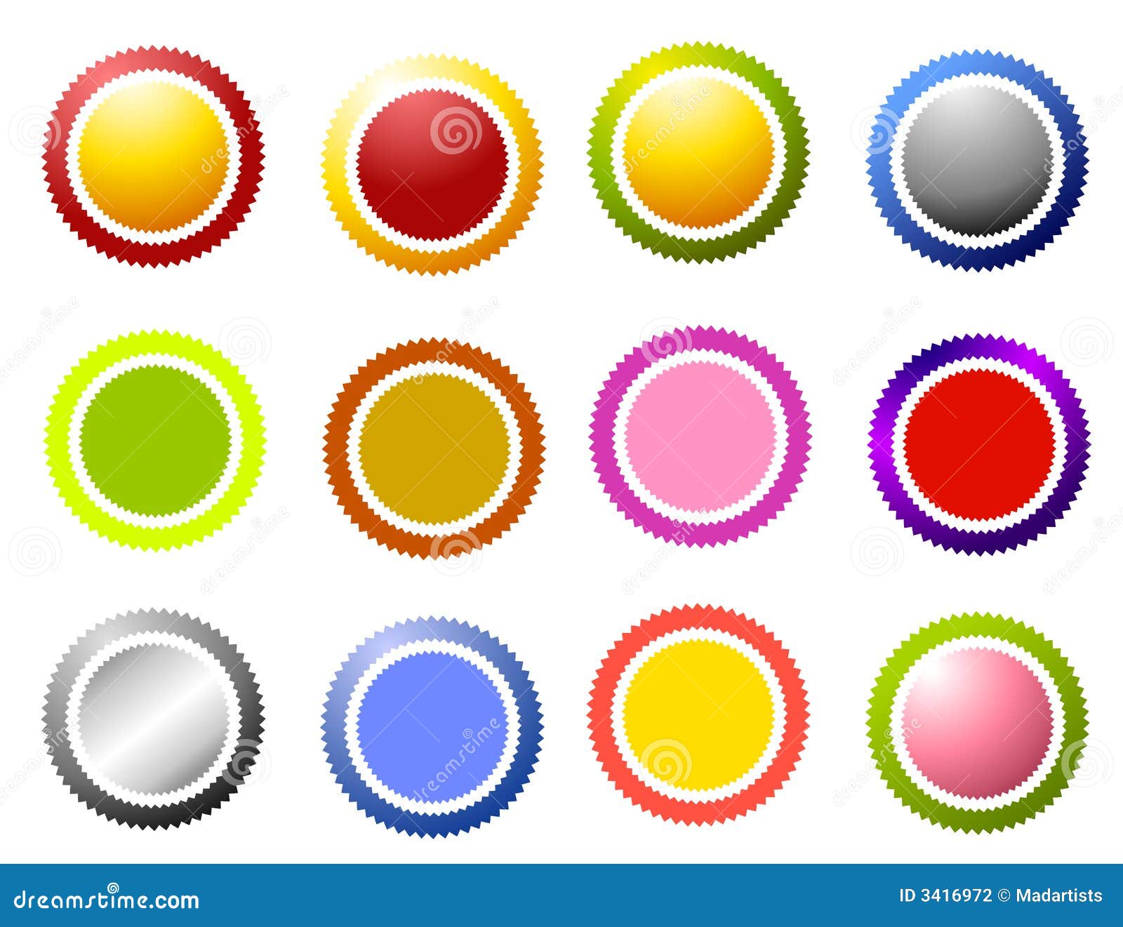 Sawtooth Edge Circles Icons Stock Illustration - Illustration of ring ...