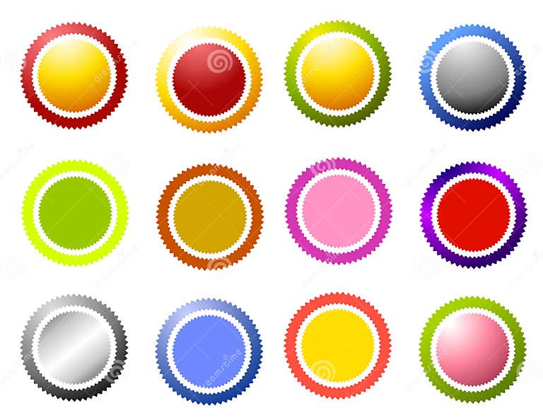 Sawtooth Edge Circles Icons Stock Illustration - Illustration of ring ...