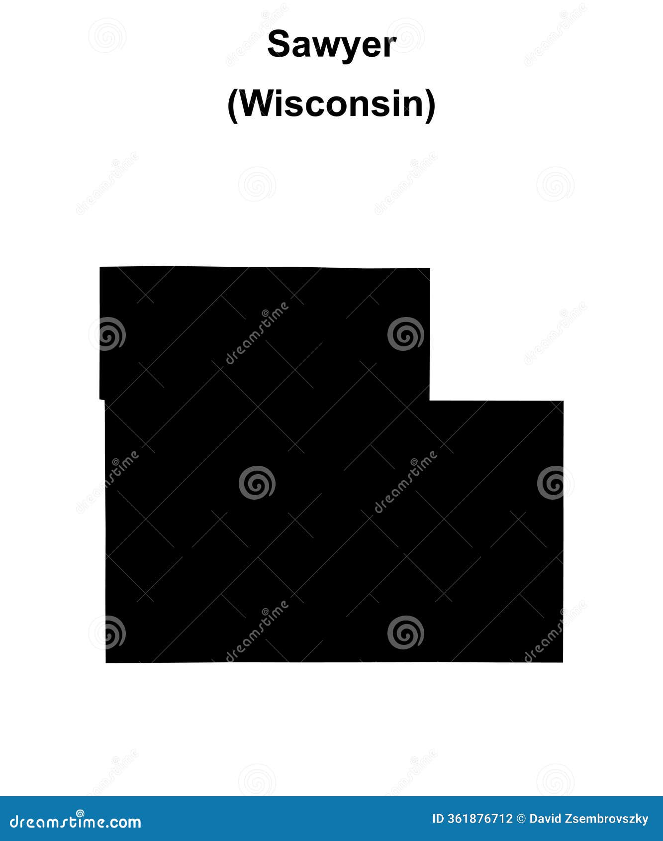 Map Of Sawyer County In Wisconsin State On White Background. Single ...