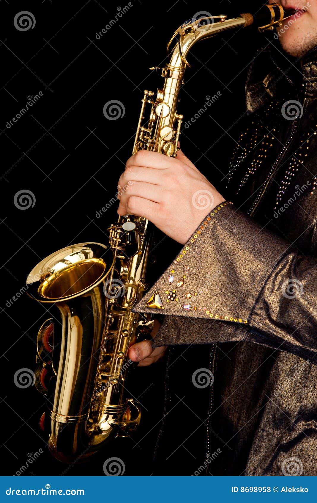 Sax stock photo. Image of sound, gold, instrument, brass - 8698958