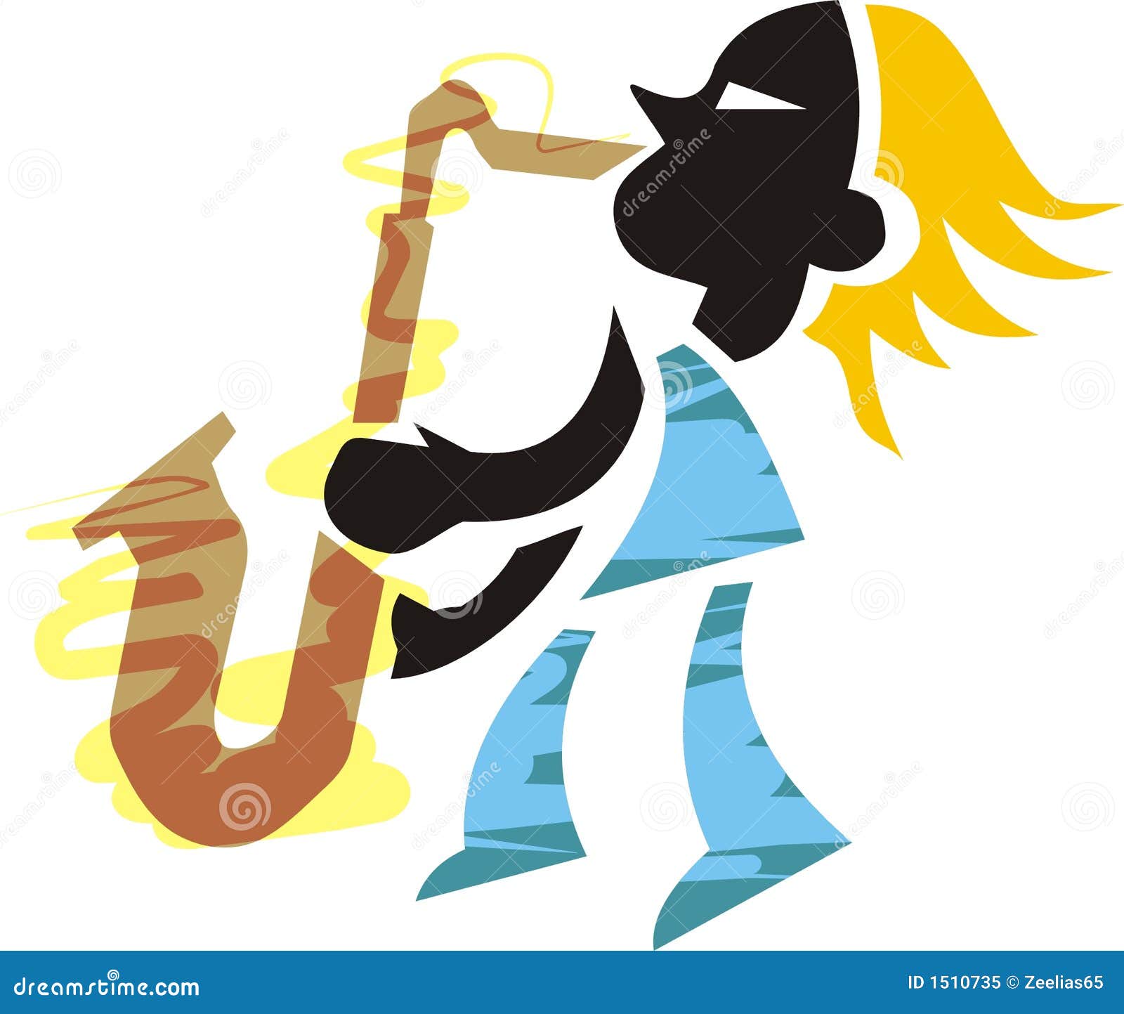 Sax man stock vector. Illustration of rockstar, group - 1510735