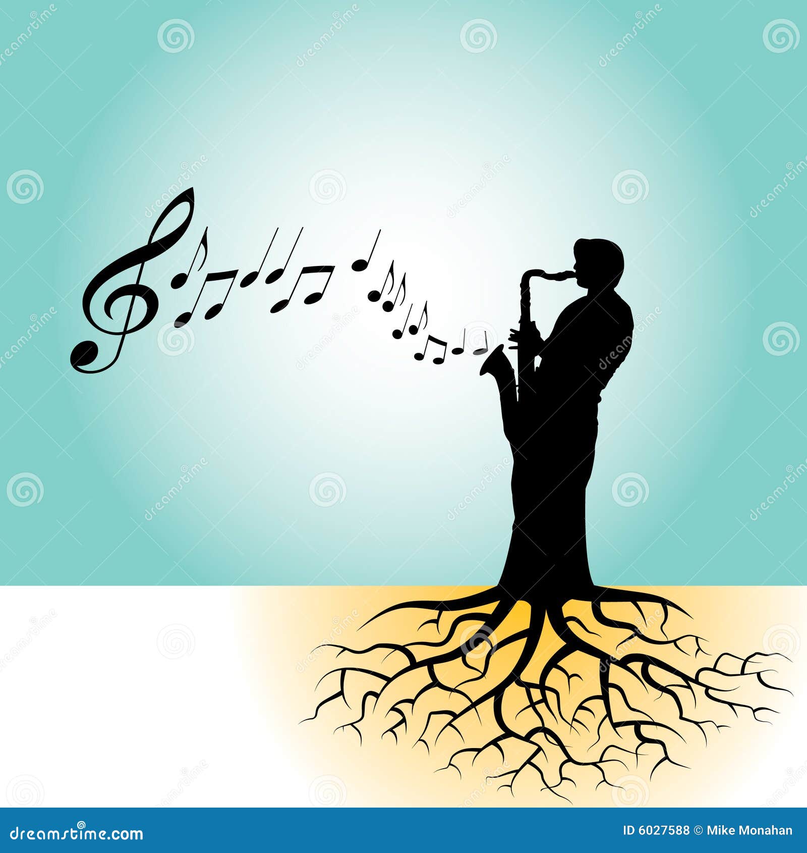 Sax man with roots stock vector. Illustration of copy - 6027588
