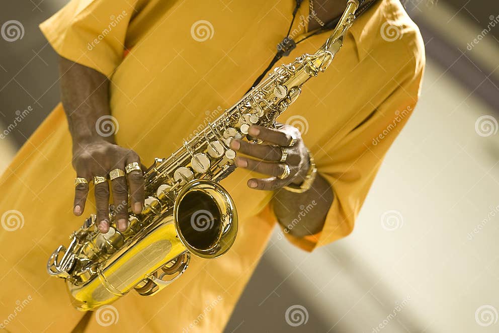 Sax player stock image. Image of musician, bras, saxofon - 16060625