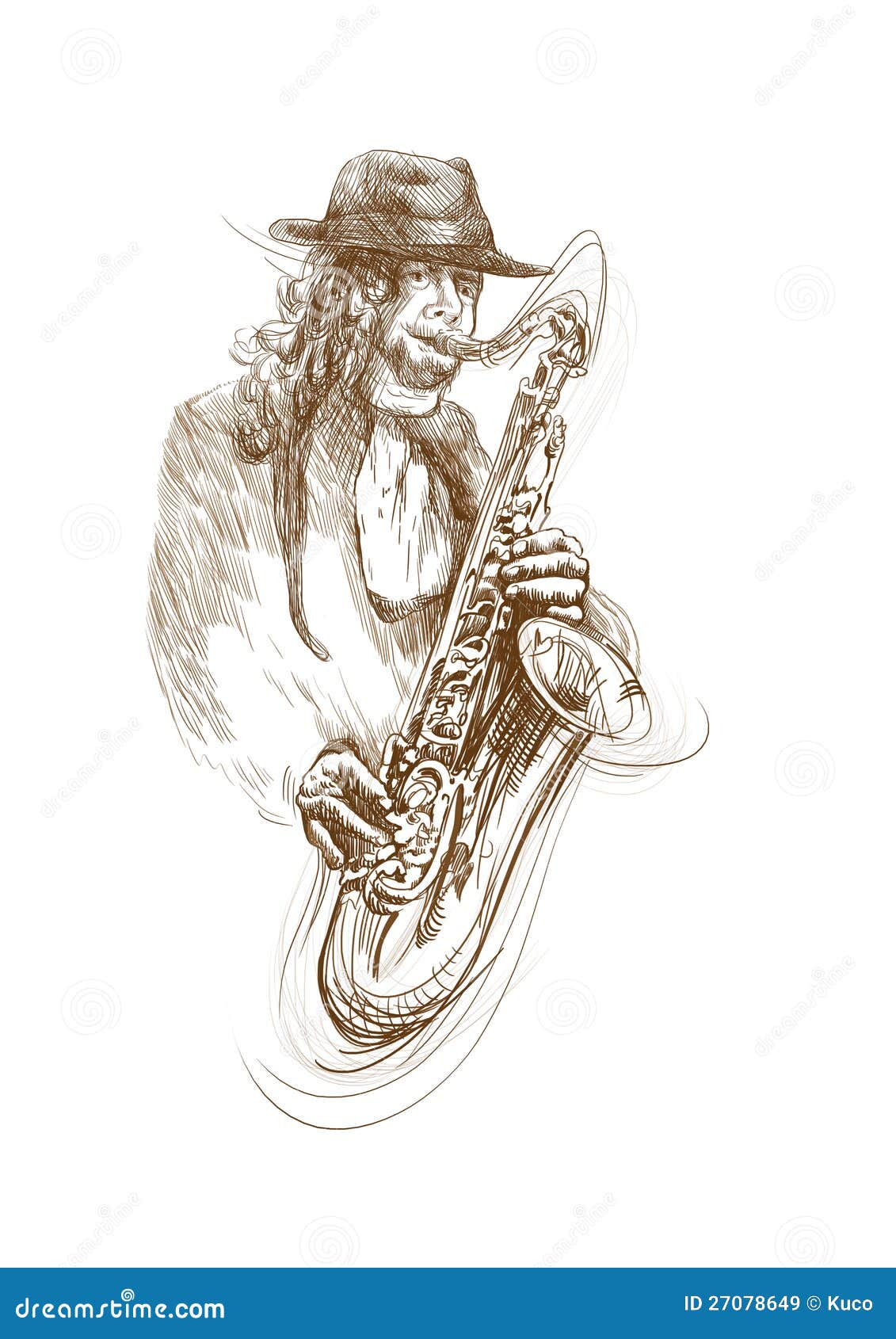 Sax player stock illustration. Illustration of listen - 27078649