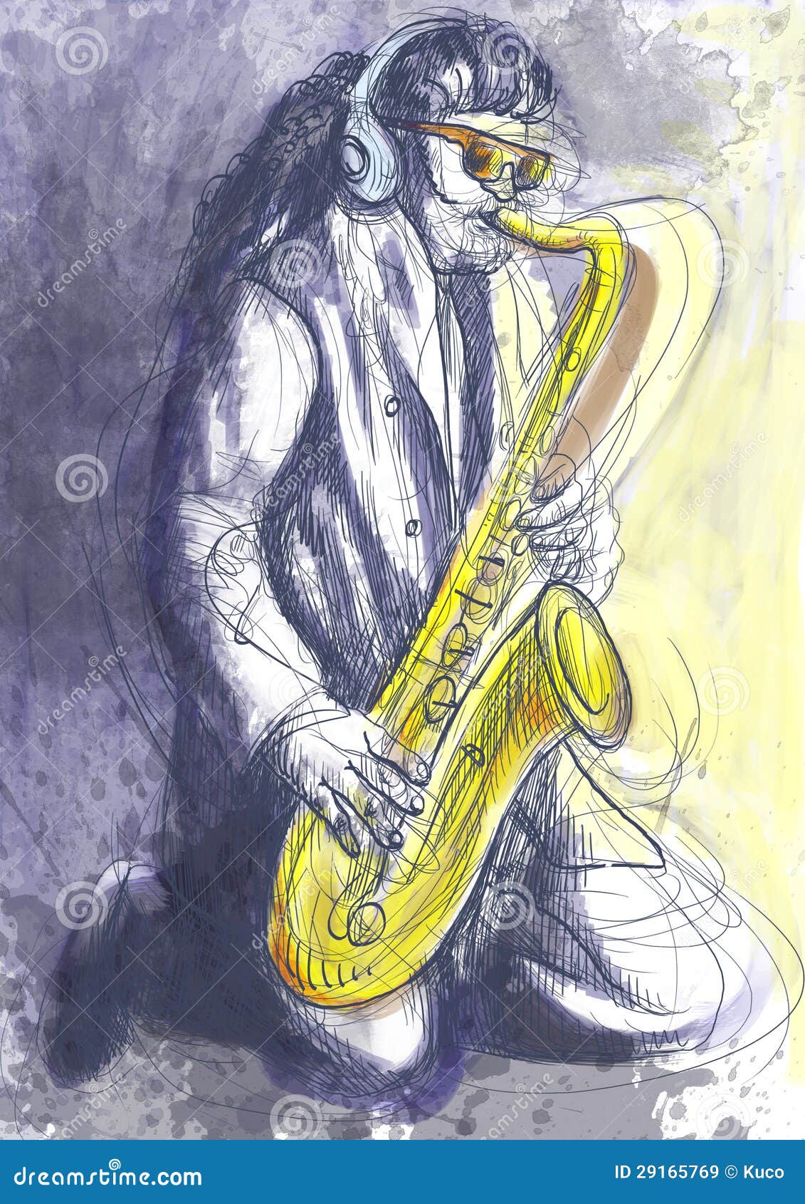 Sax player stock vector. Illustration of musician, orleans - 29165769