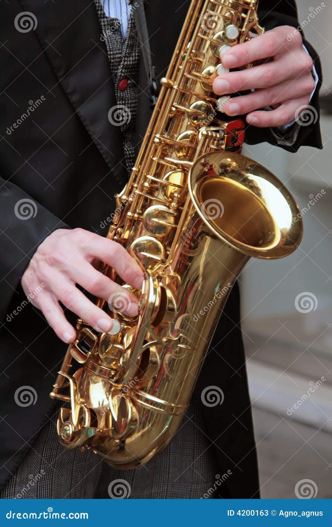 Sax player stock image. Image of player, macro, neck, bass - 4200163