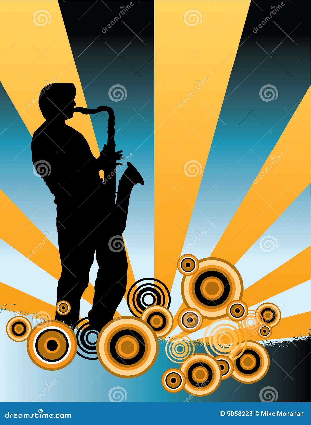 Sax player background stock vector. Illustration of musical - 5058223