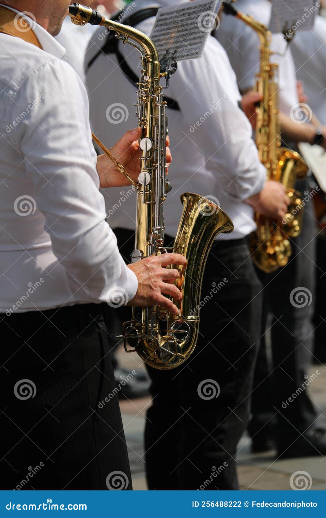 Sax Player of the Band during the Musical Event in the Town Square Not ...