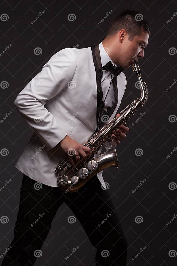 Sax player playing stock photo. Image of people, performer - 37943146