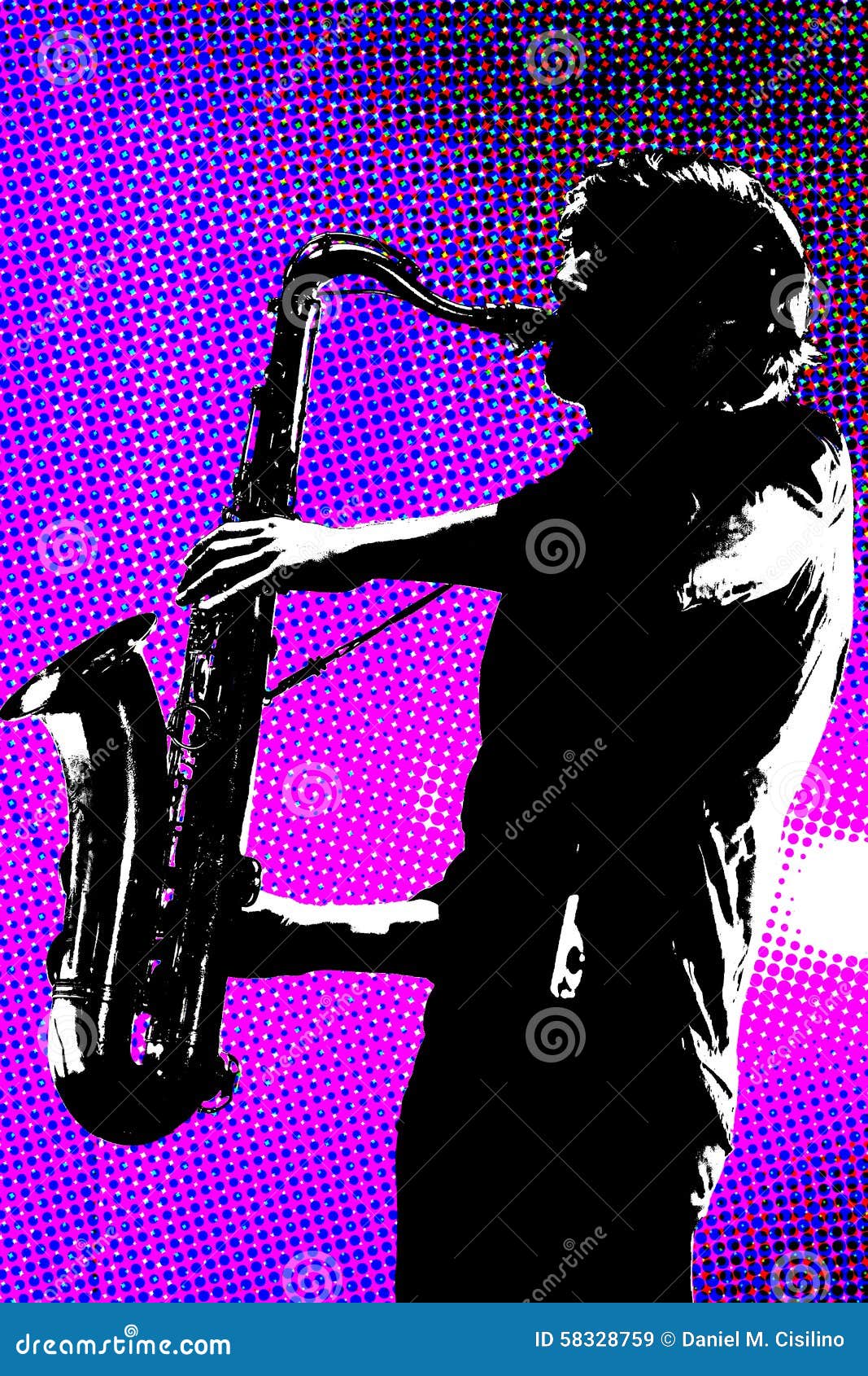 Sax Player Silhouetted. Royalty-Free Stock Photography | CartoonDealer ...