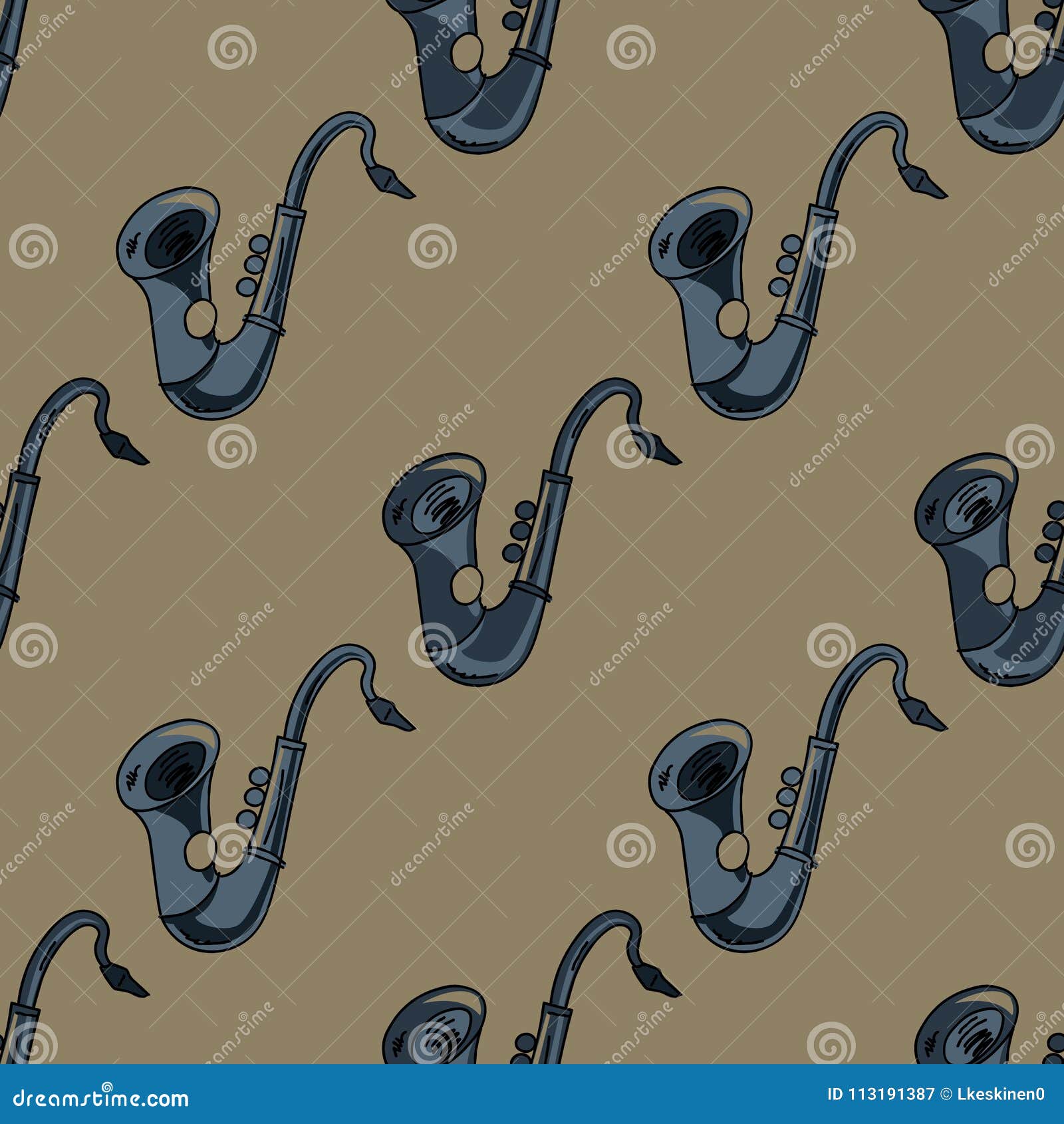 Sax seamless pattern stock vector. Illustration of music - 113191387