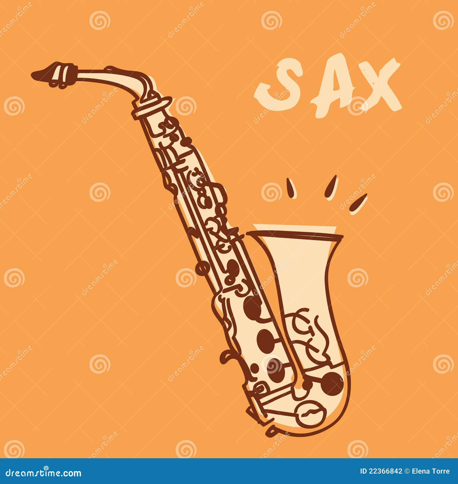 Sax vector stock vector. Illustration of note, classical - 22366842