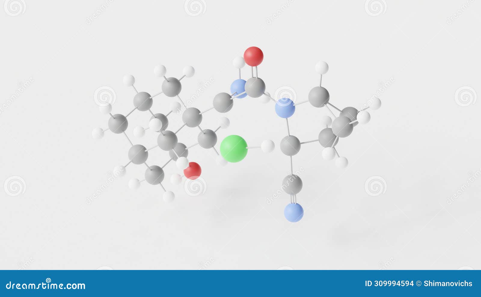 Saxagliptinhydrochloridemolecule 3d Moleculaire Structuur Bal En Stick ...
