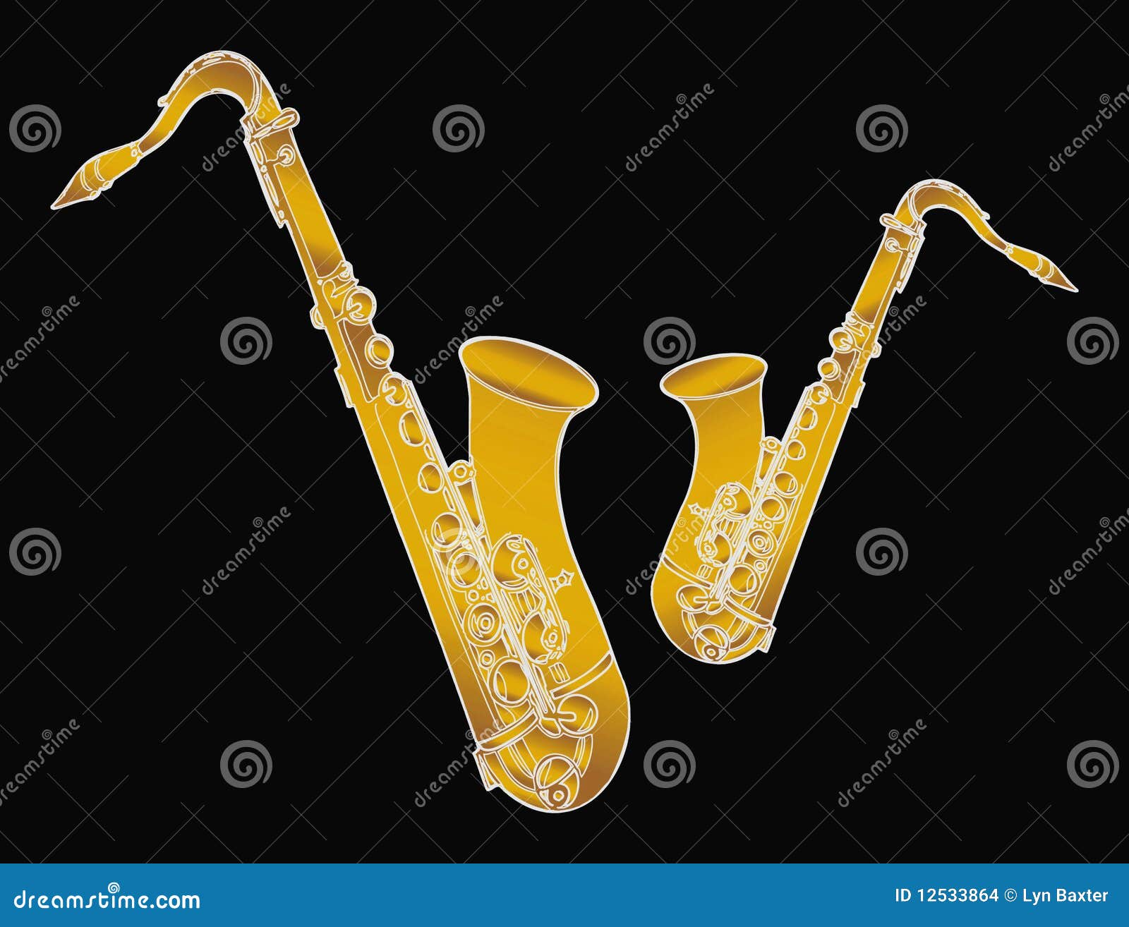 Saxes stock illustration. Illustration of music, woodwind - 12533864