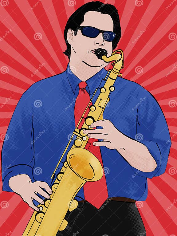 Saxman stock illustration. Illustration of warhol, entertainment - 6086452