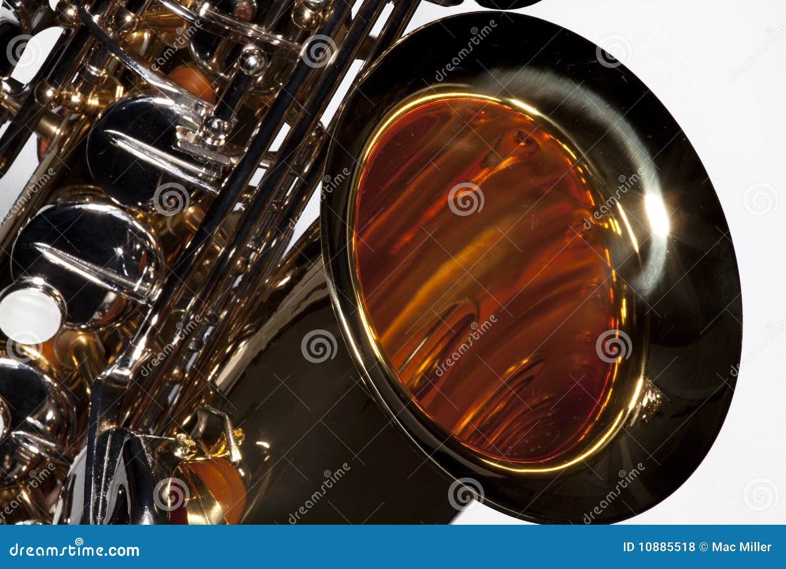 Saxofone isolado no branco foto de stock. Imagem de musical - 10885518