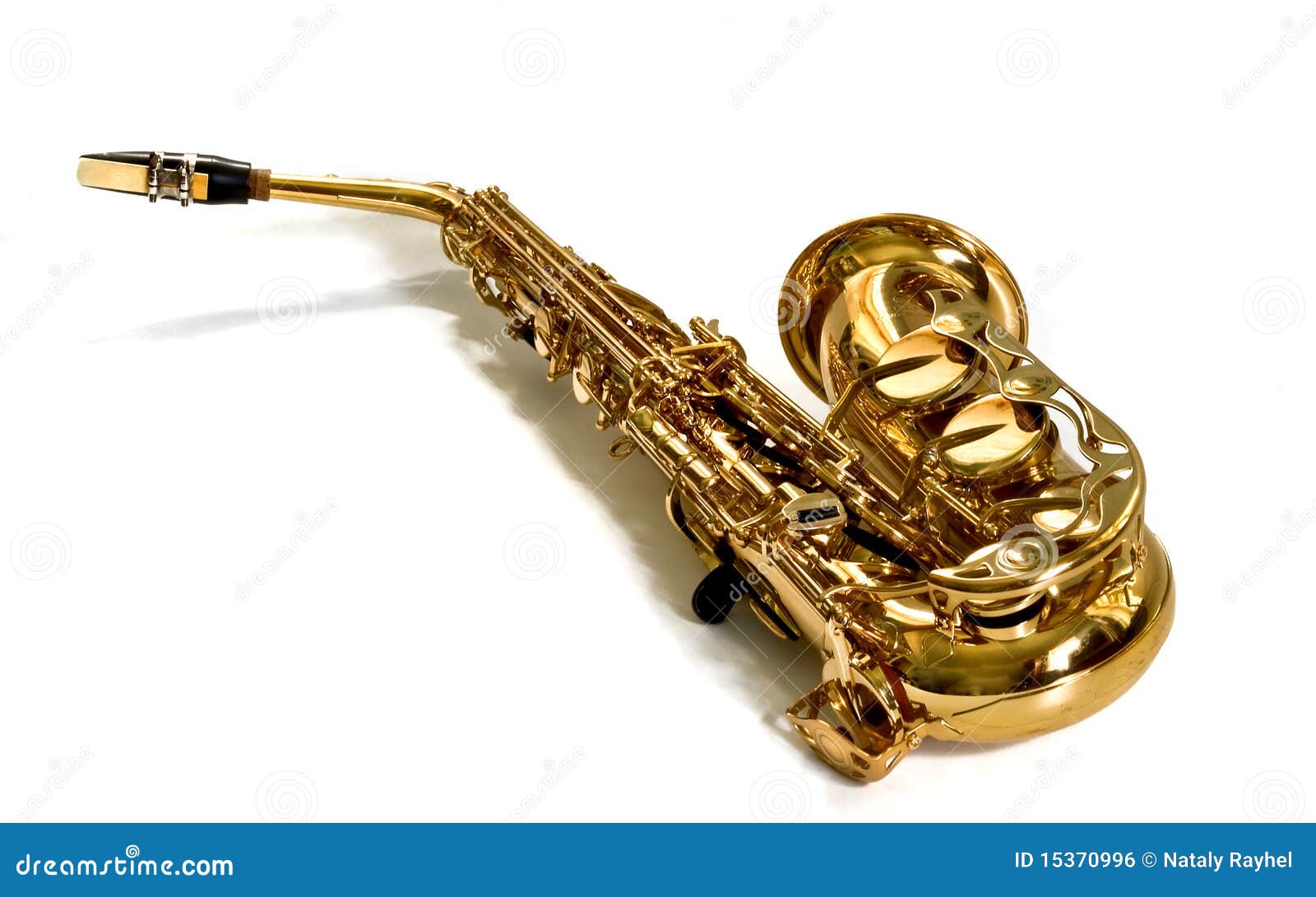 Saxofoon stock foto. Image of riet, hoorn, gouden, mondstuk - 15370996