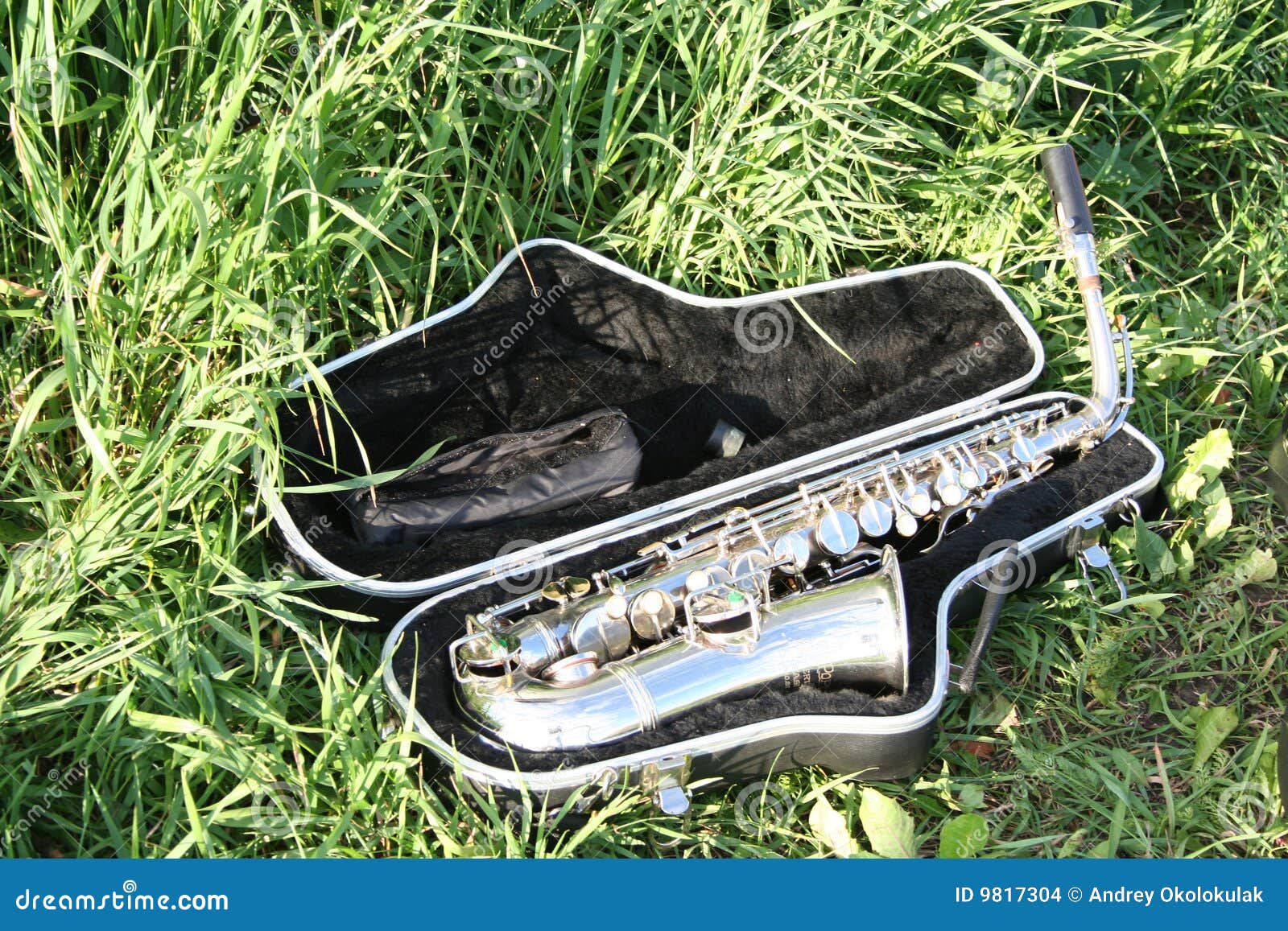 Saxofoon Voor Het Geval Dat Stock Foto - Image of geval, lucht: 9817304