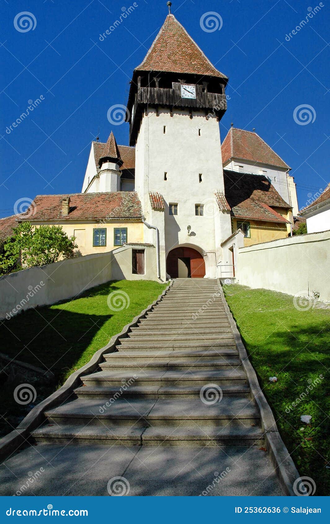 Saxon fortress and church stock photo. Image of entrance - 25362636