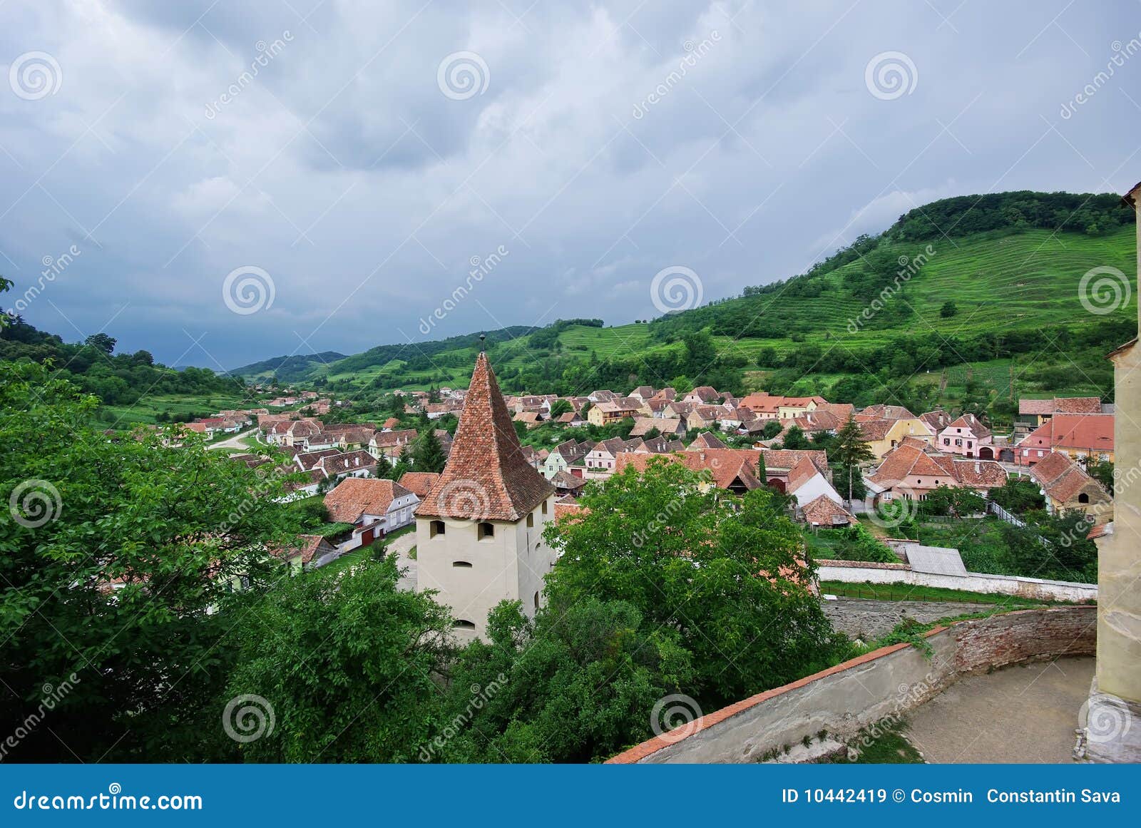Saxon Village in Transylvania Stock Image - Image of buildings ...