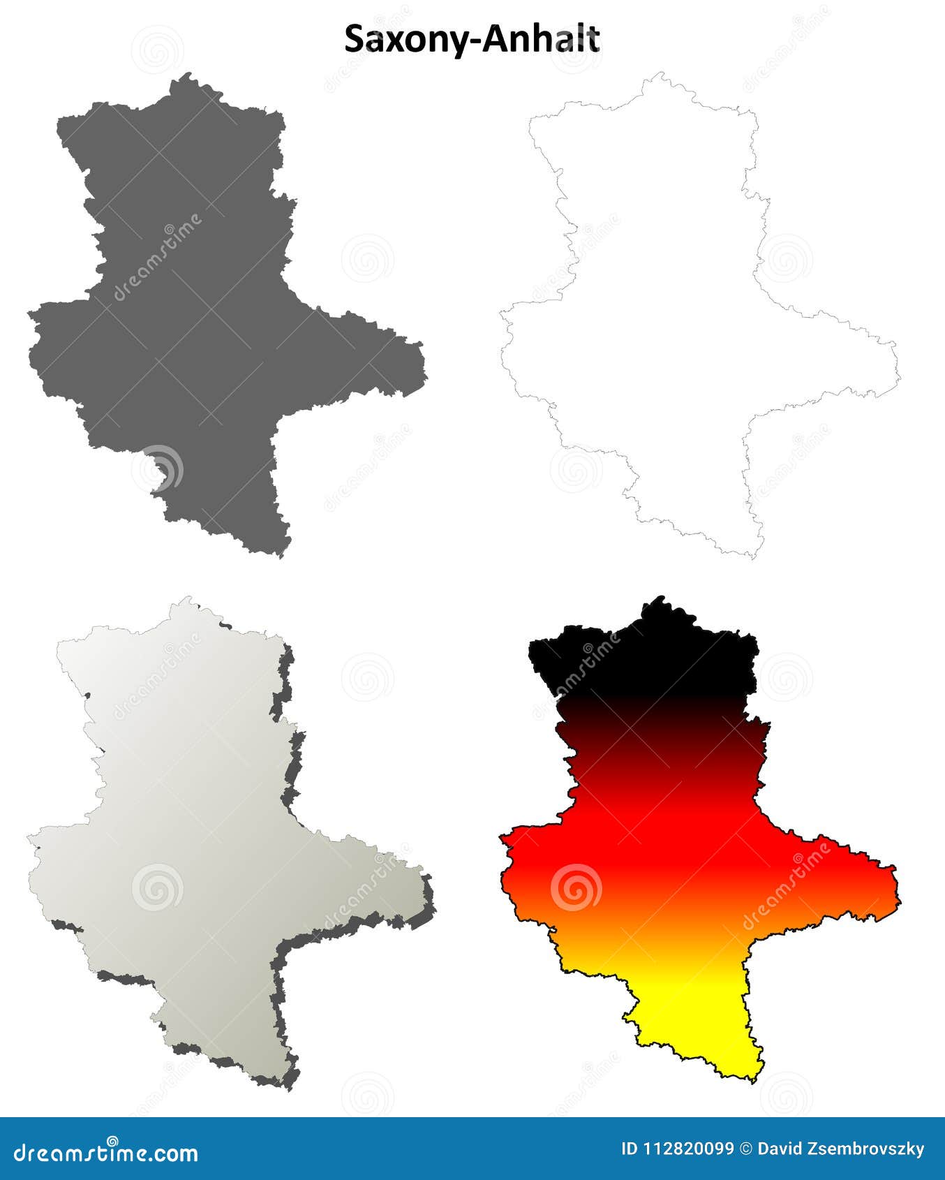 Saxony Map Outline Germany State Outline Vector Illustration ...