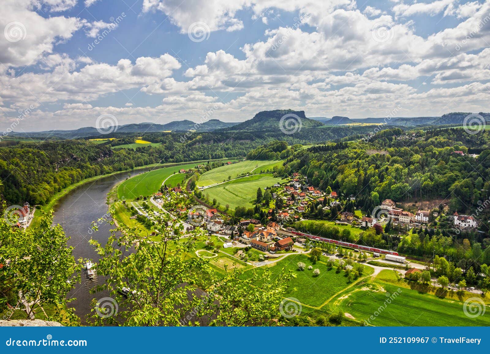 Saxony, Germany. Elba River Natural Landscape Stock Image - Image of ...