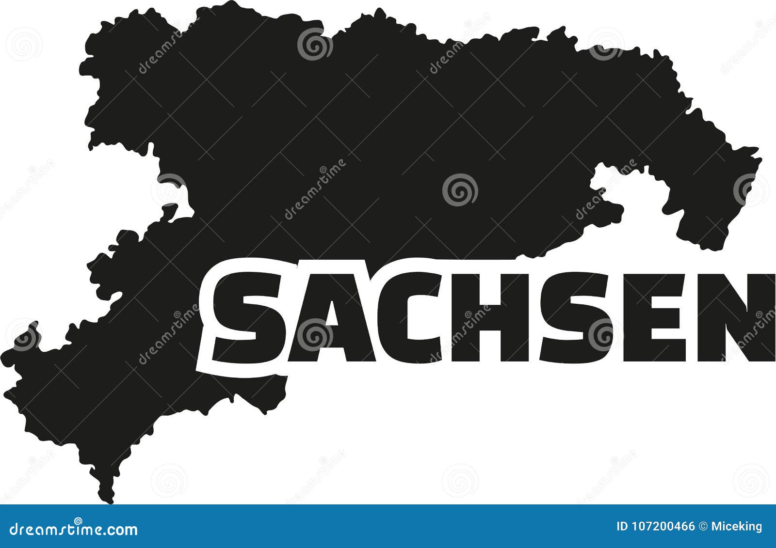 Saxony Map with German Title Stock Vector - Illustration of ...