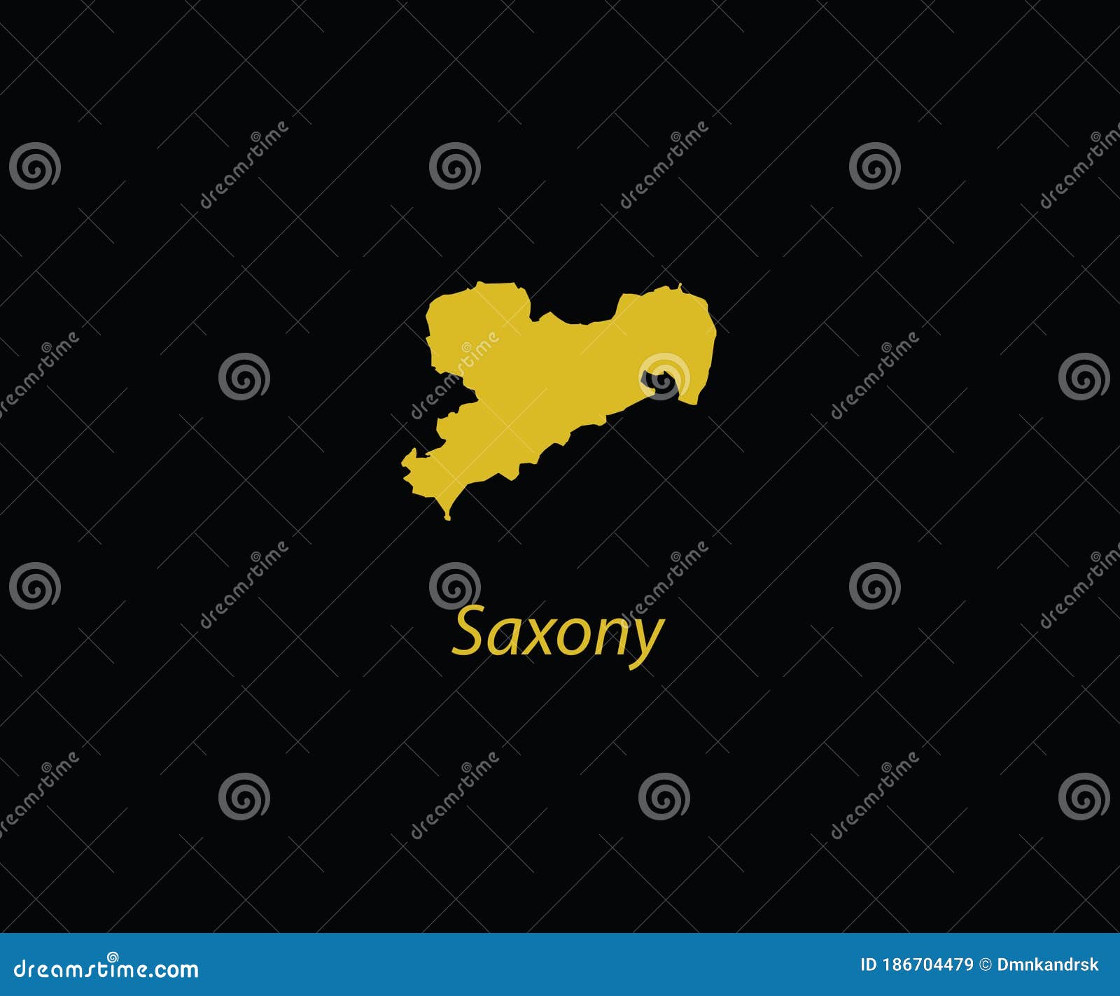 Saxony Map Outline Germany State Outline Vector Illustration ...