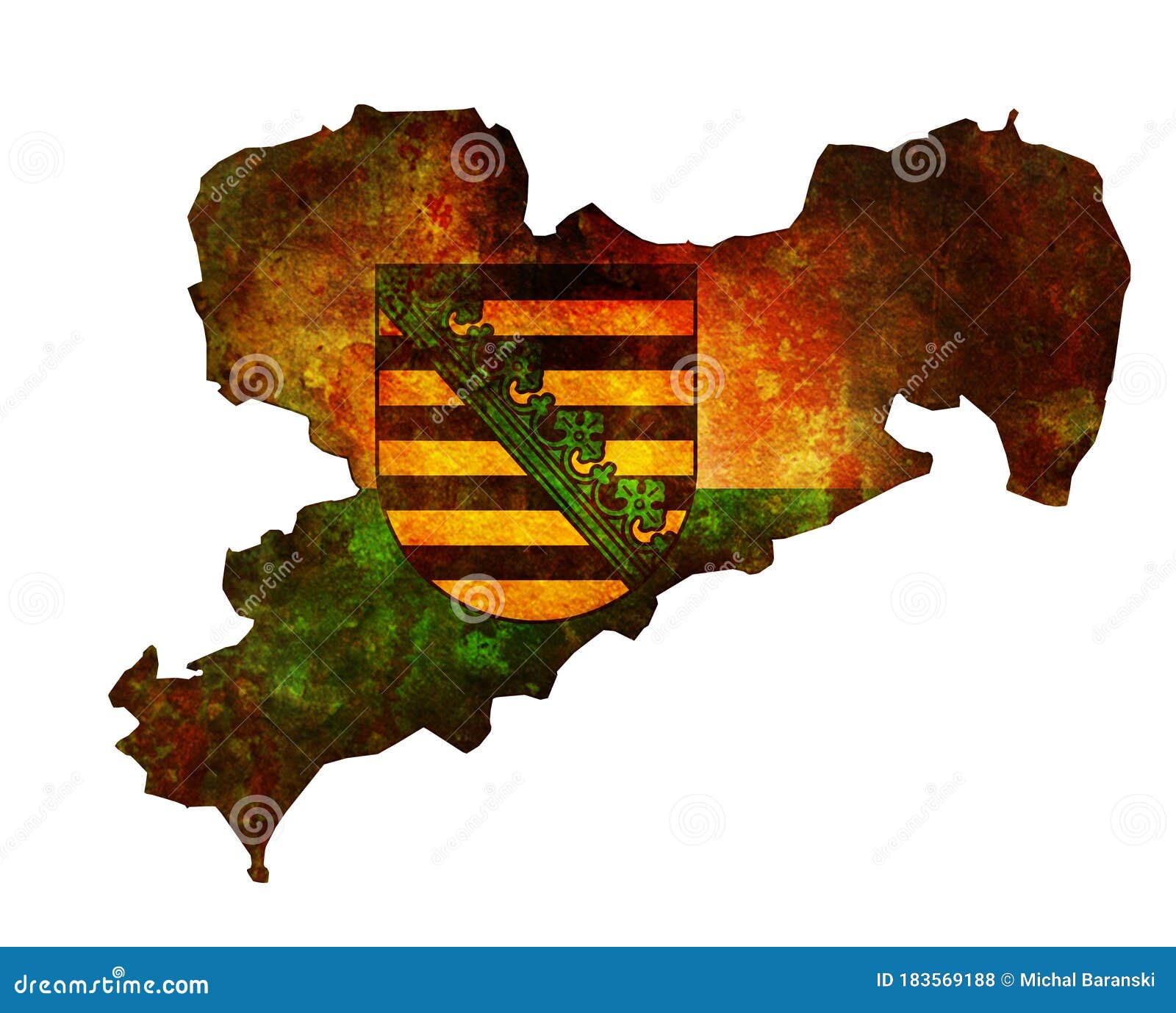Saxony region map stock illustration. Illustration of rusty - 183569188