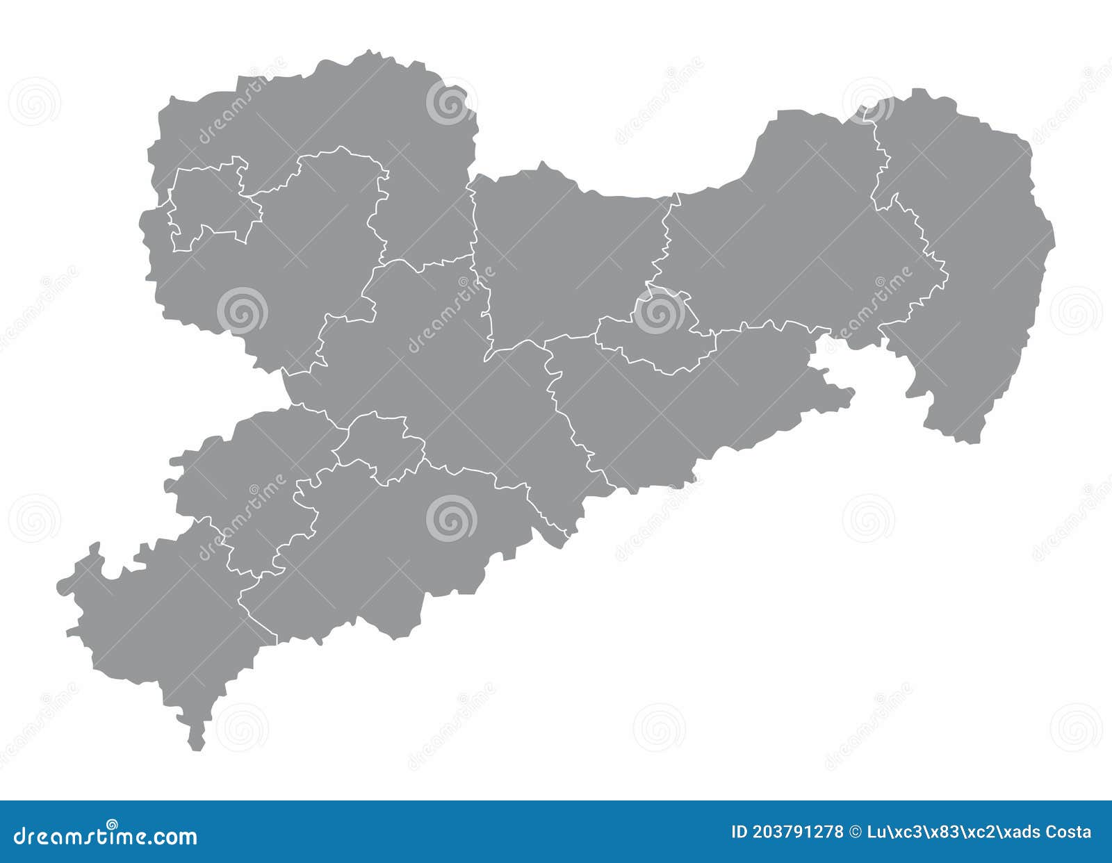 Saxony State map stock vector. Illustration of political - 203791278