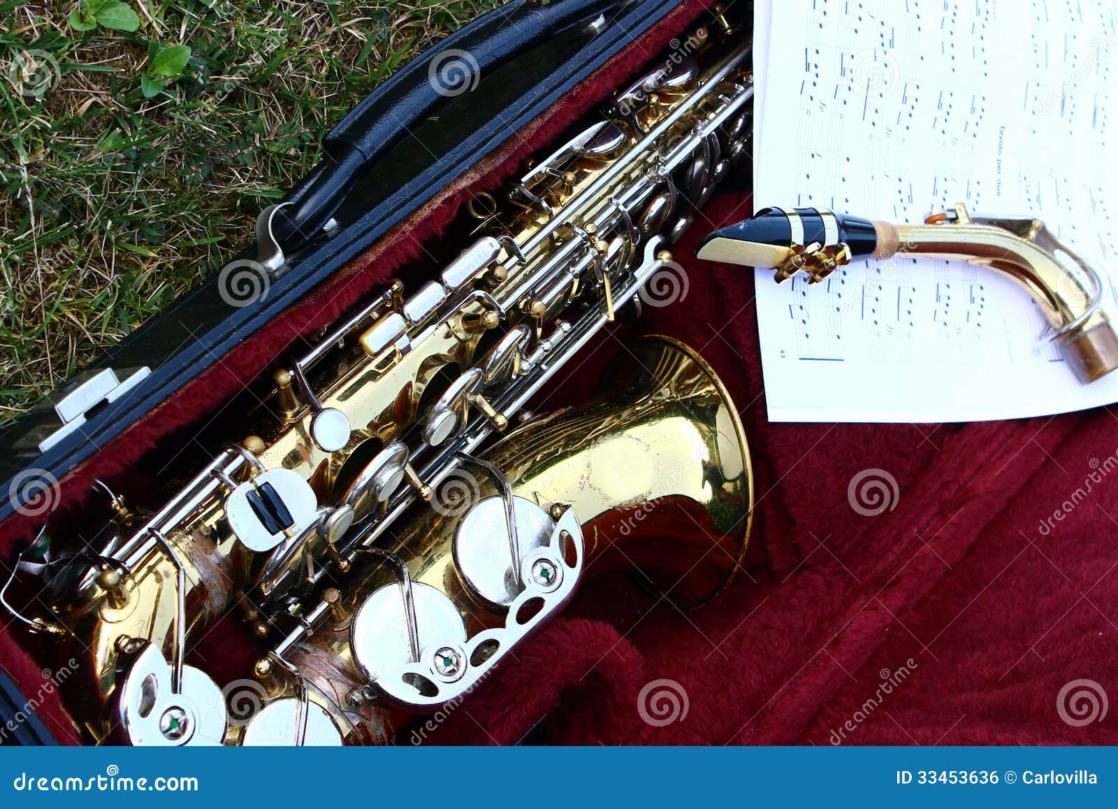 Saxophon stockfoto. Bild von nahaufnahme, taste, musik - 33453636