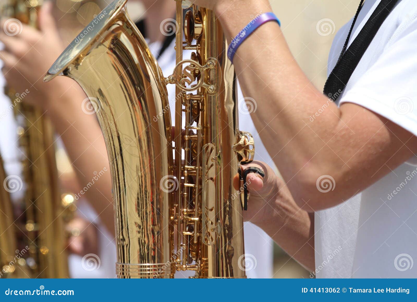 Saxophon, Das in Einer Kleinstadtparade in Amerika Gespielt Wird ...