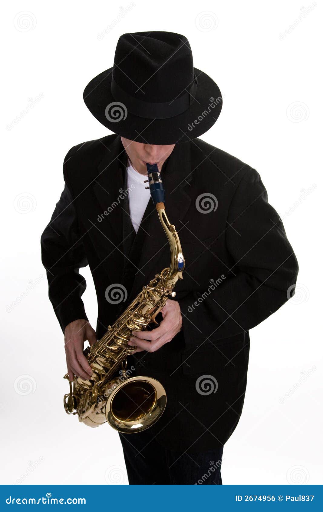 Saxophon-Spieler 2 stockfoto. Bild von anmerkungen, instrumente - 2674956