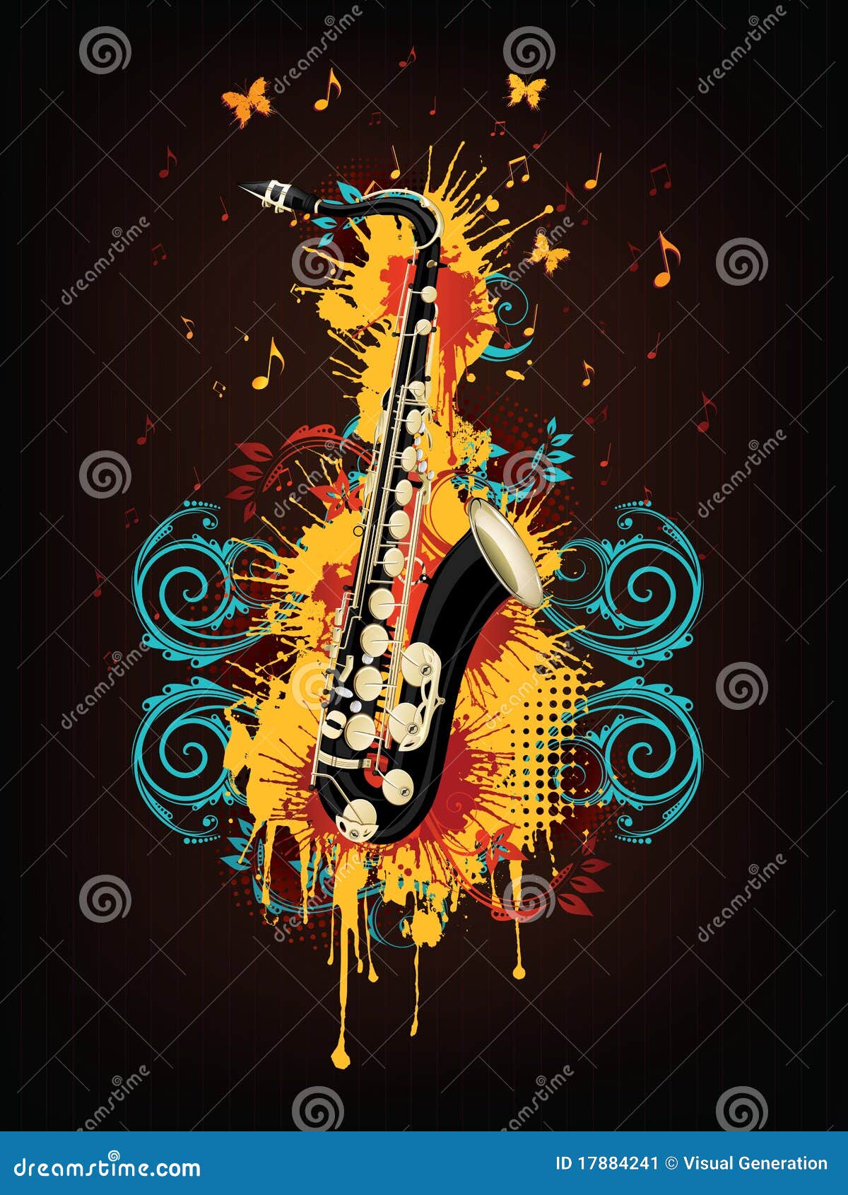 Saxophone stock vector. Illustration of design, music - 17884241