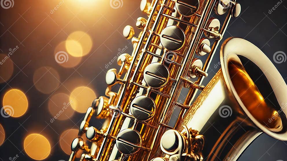 Saxophone with a Background Suitable for a Banner, Providing Copy Space ...