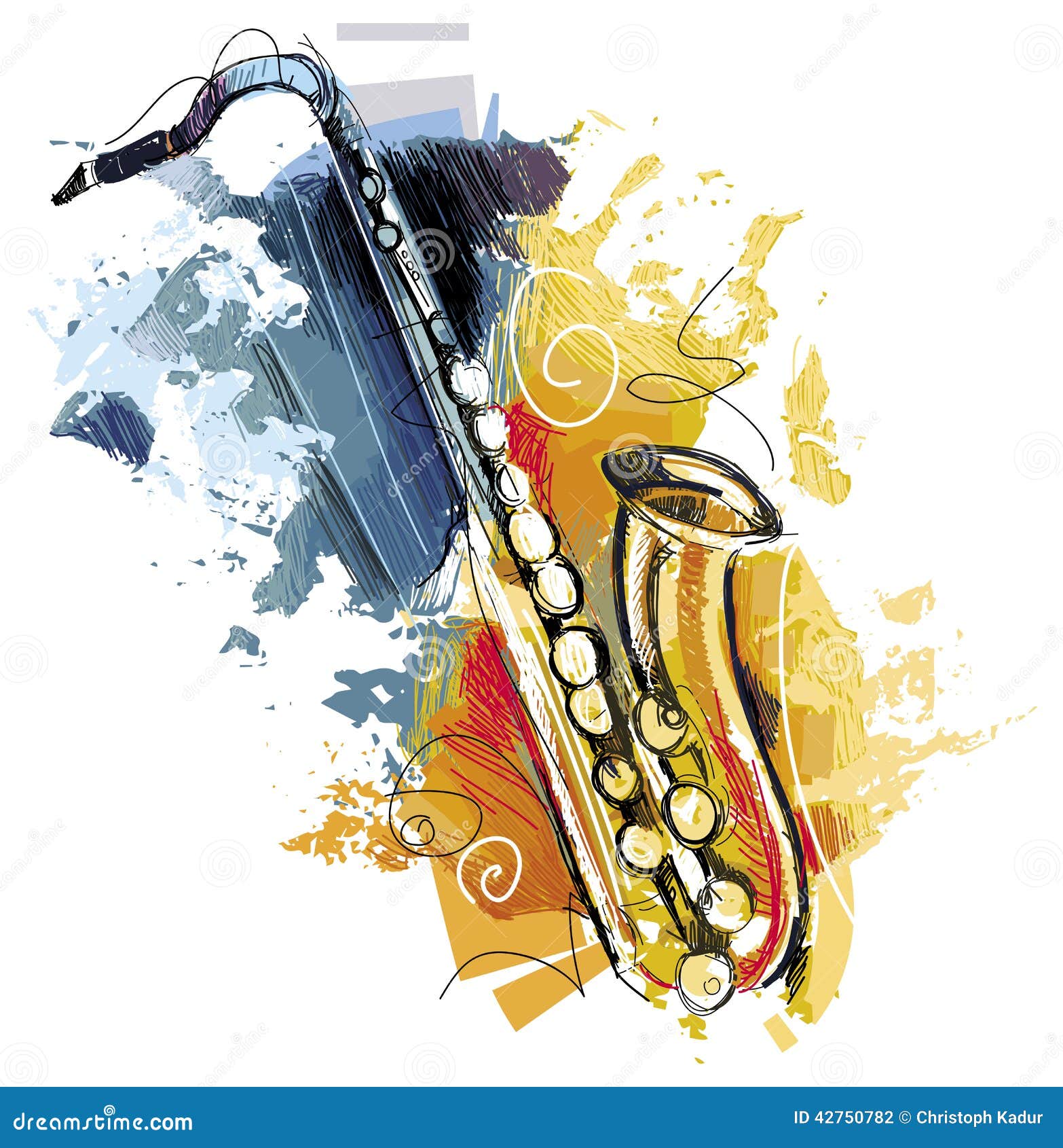 Saxophone Coloré Peu Précis Illustration de Vecteur - Illustration du ...