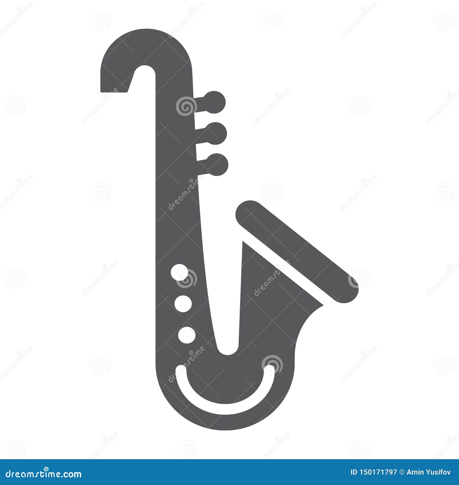 Saxophone Glyph Icon, Music and Instrument, Trumpet Sign, Vector ...