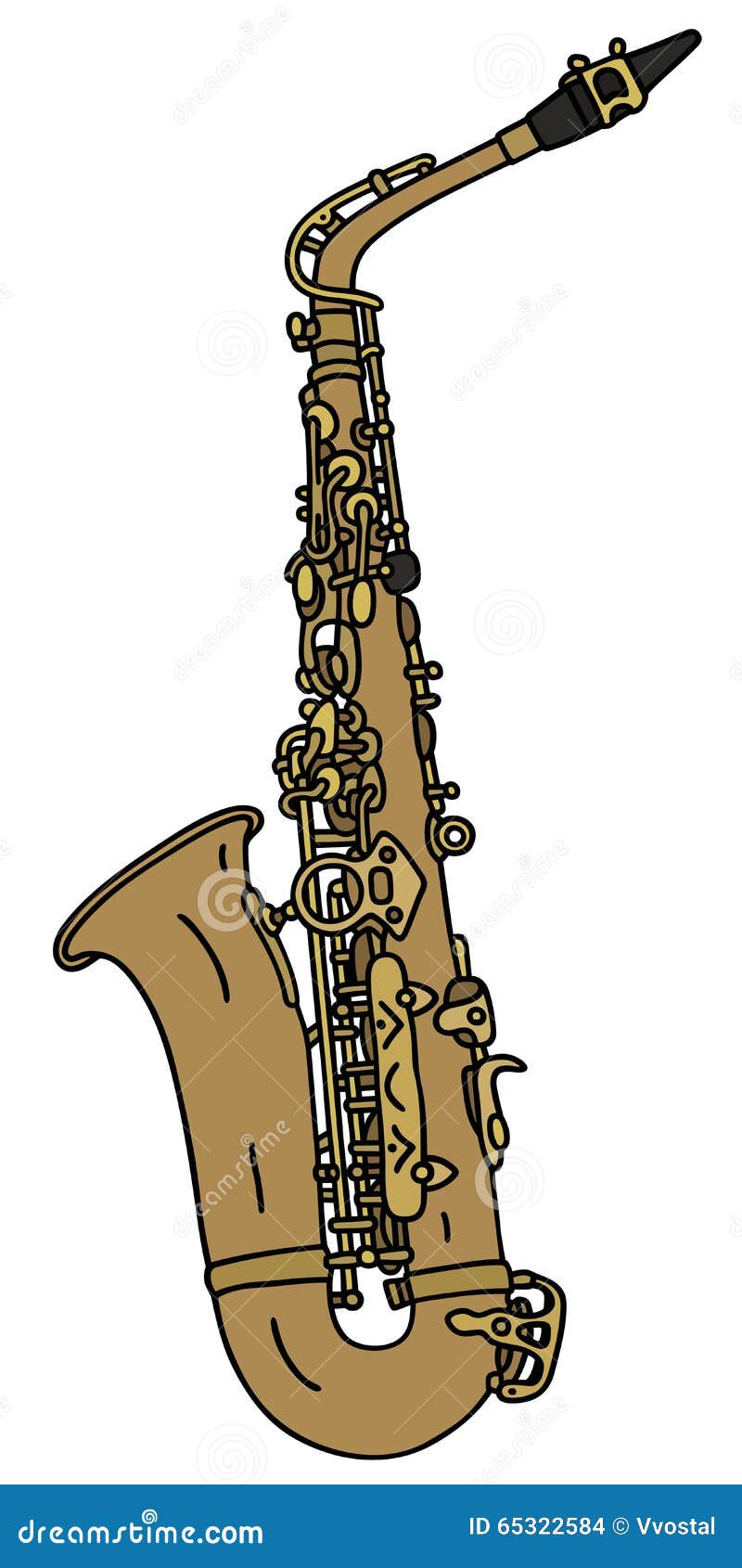 Saxophone stock vector. Illustration of hand, saxophonist - 65322584