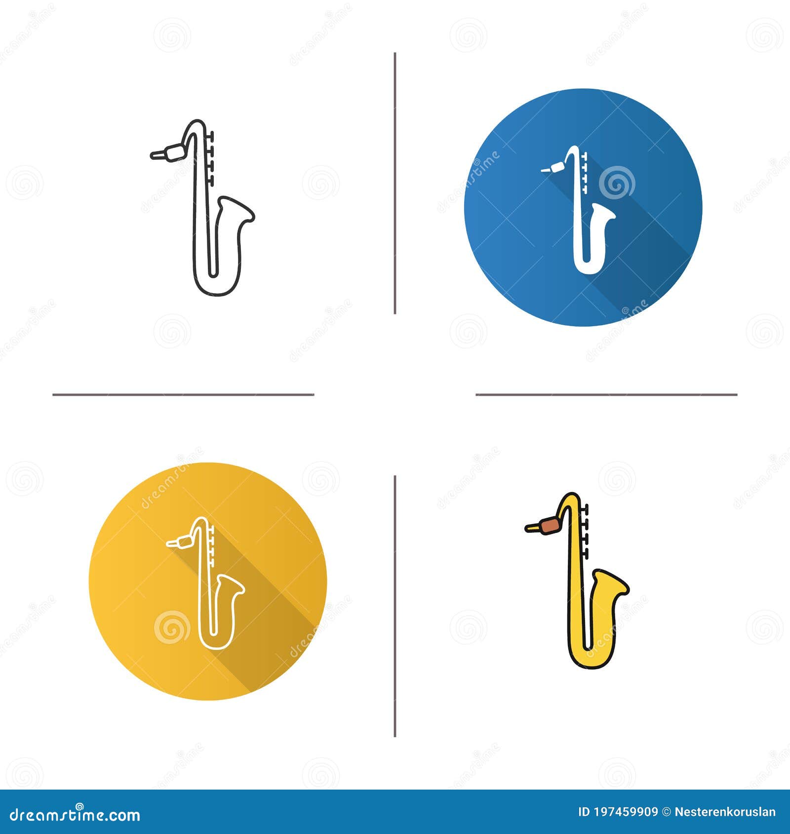 Saxophone icon stock vector. Illustration of icon, linear - 197459909