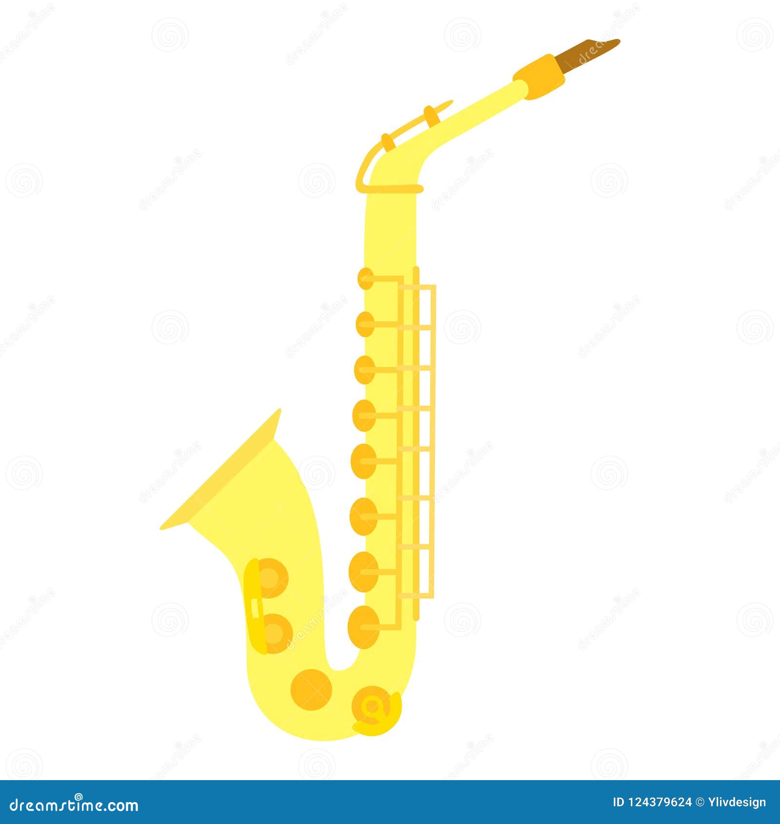 Saxophone icon, flat style stock illustration. Illustration of ...