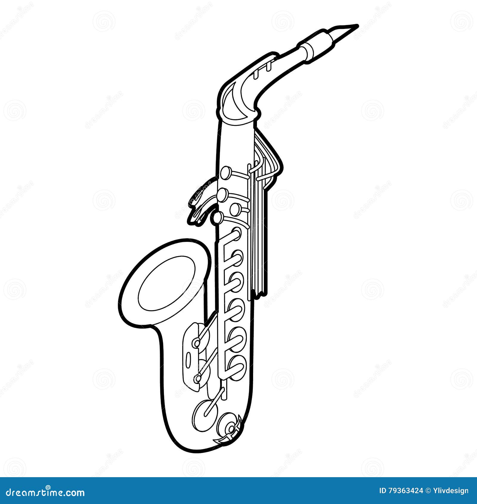 Saxophone Icon, Outline Isometric Style Vector Illustration ... Saxophone Icon, Outline Isometric Style Vector Illustration ...