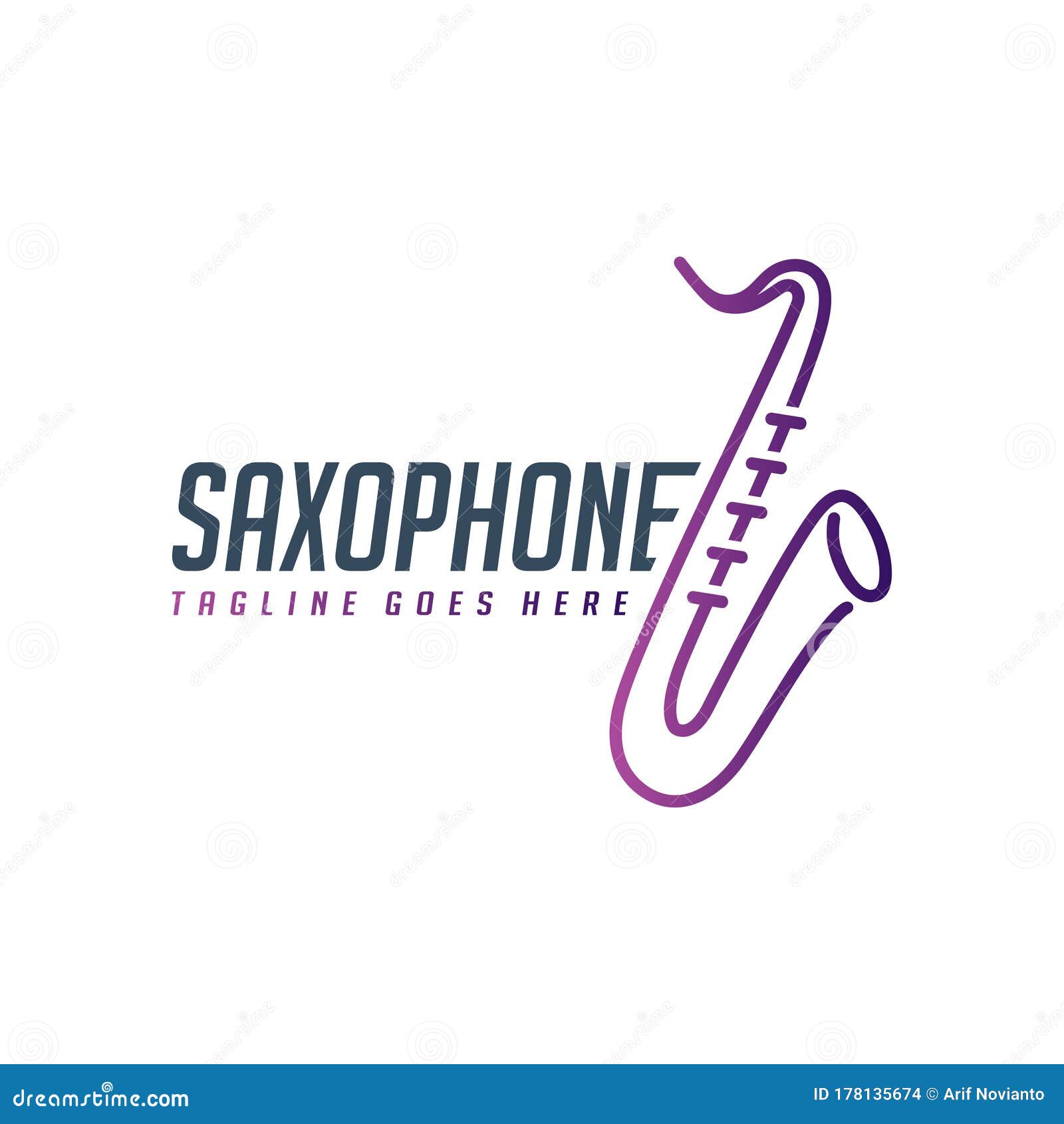 Saxophone logo design stock illustration. Illustration of band - 178135674