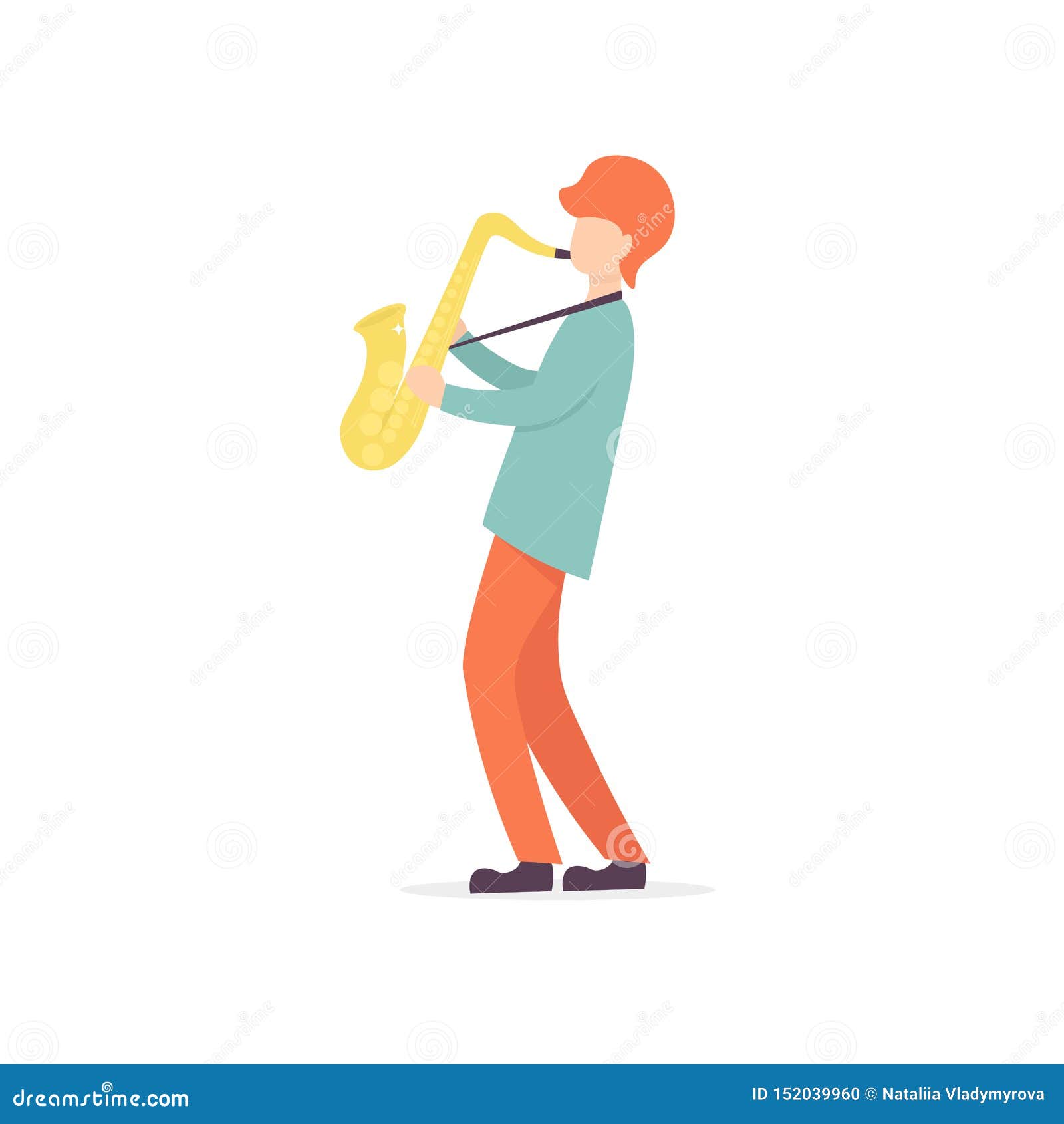 Saxophone Man Character Musician Stock Vector - Illustration of ...