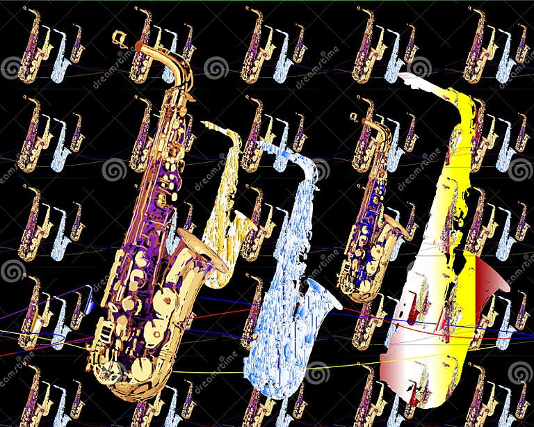 Saxophone music design 1 stock illustration. Illustration of work - 9263607