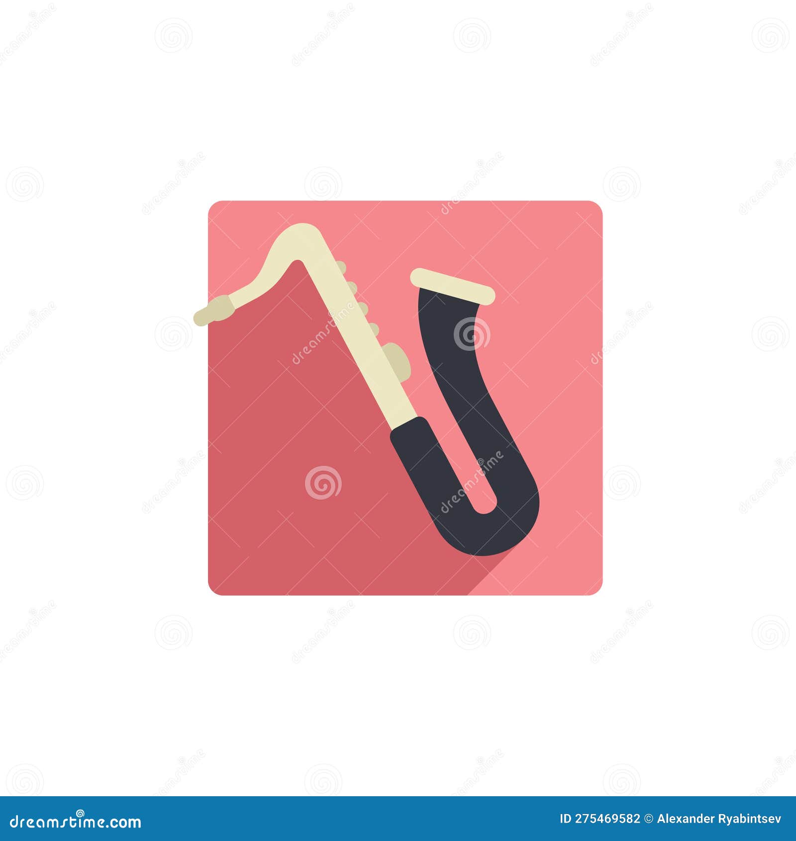 Saxophone Musical Instrument Flat Style Vector Illustration Stock ...