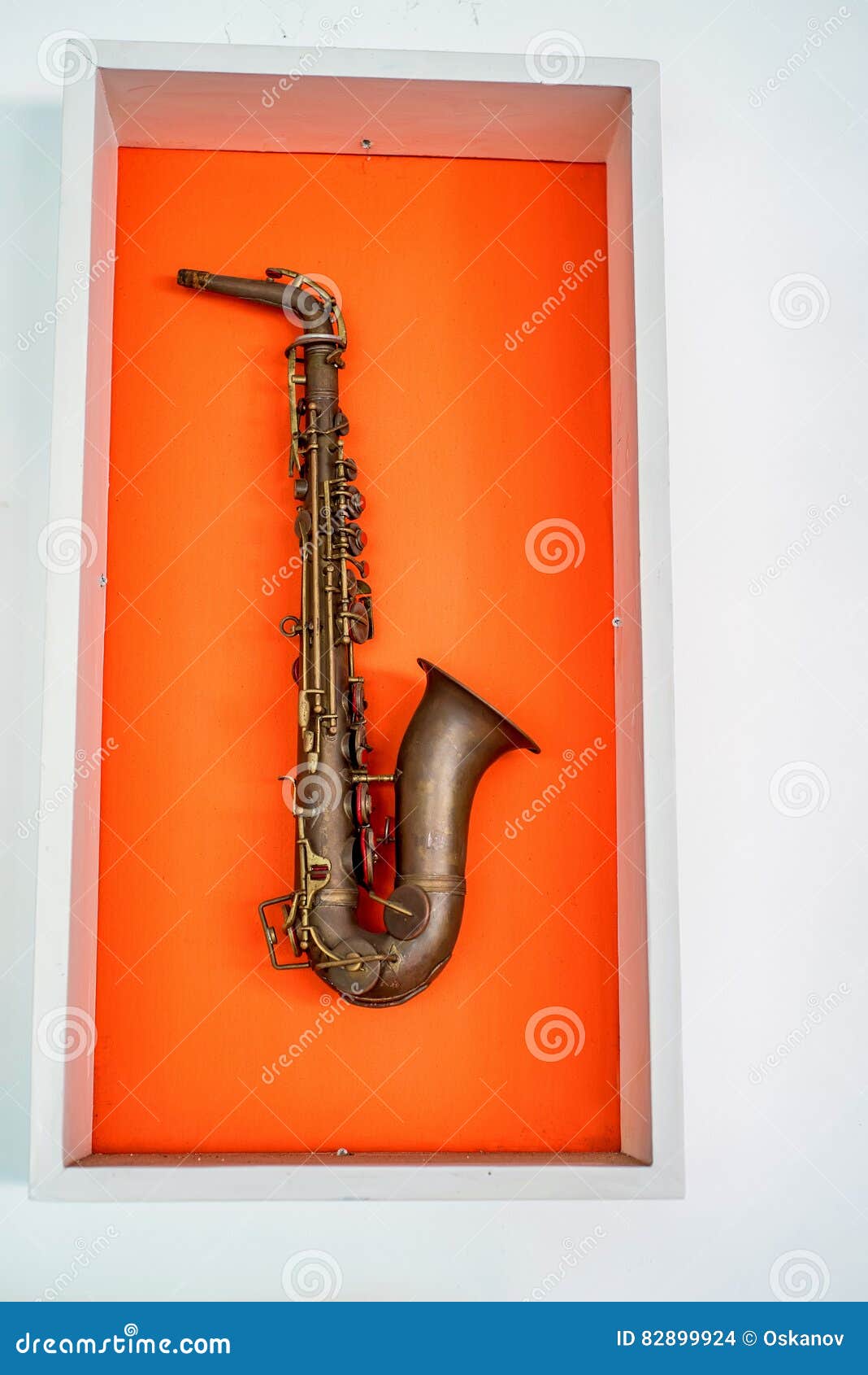 Saxophone on Orange Color Background Stock Photo - Image of object ...