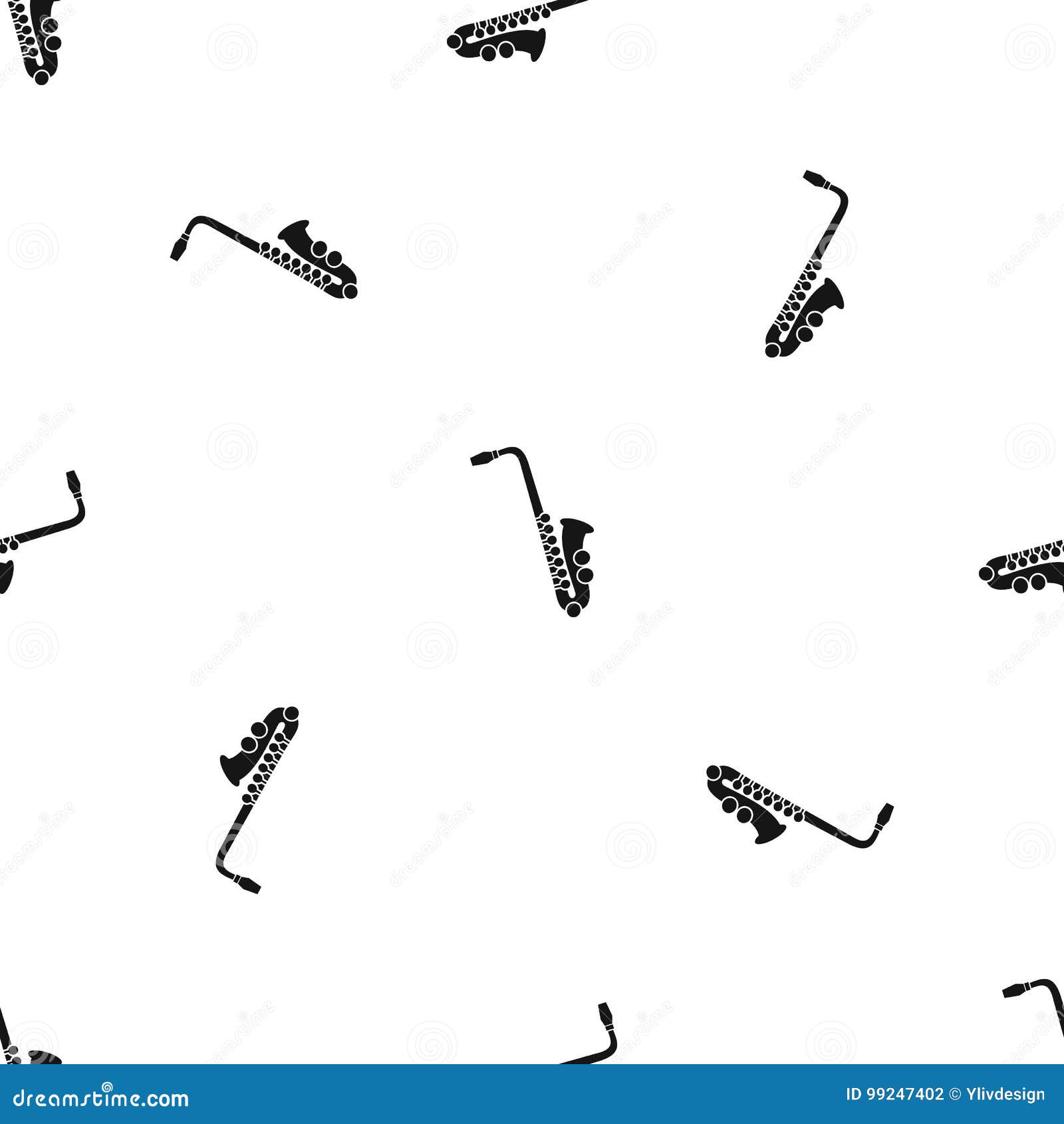Saxophone Pattern Seamless Black Stock Vector - Illustration of ...